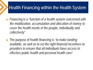Health financing within the overall health system | PDF