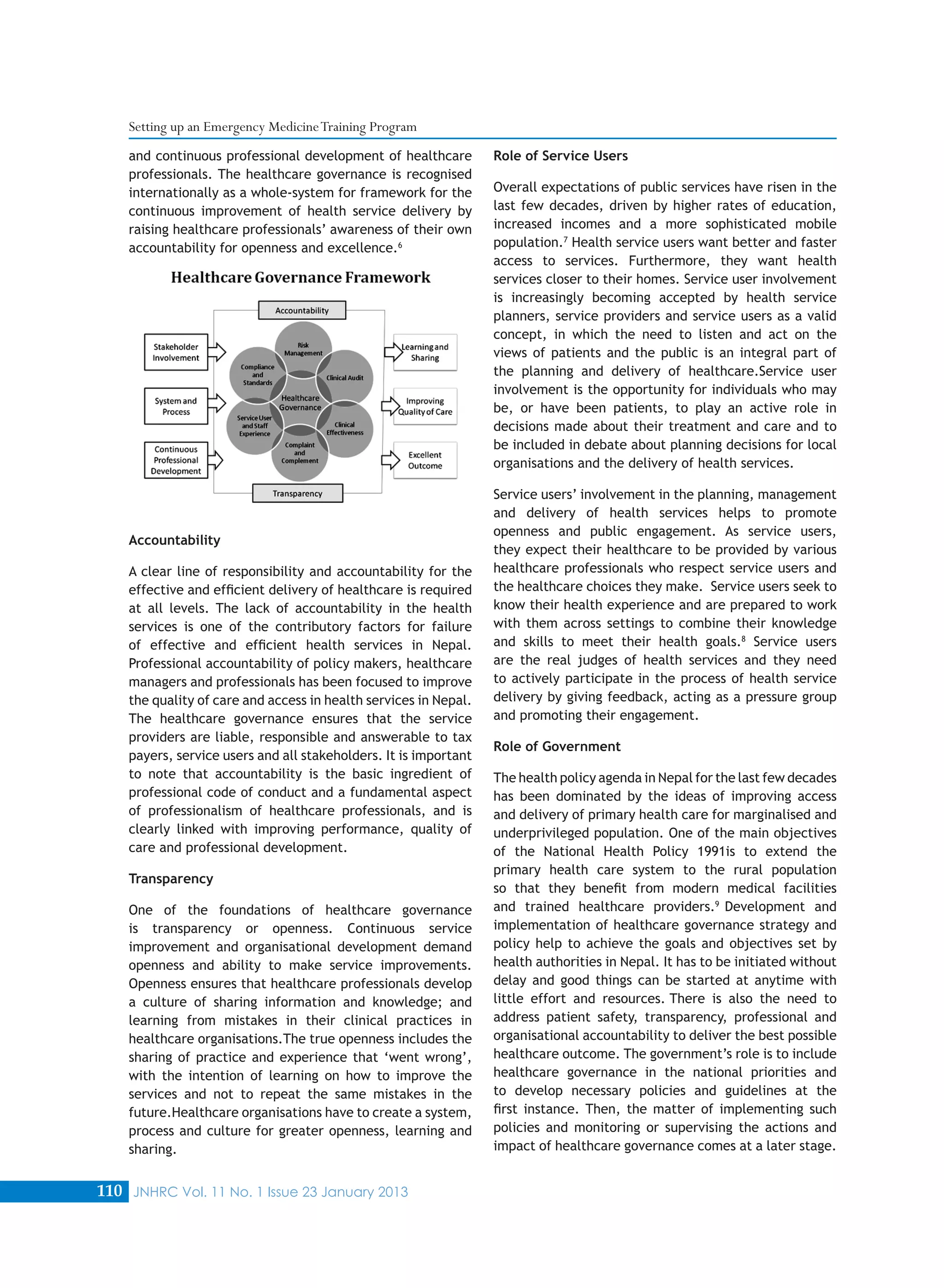 Healthcare Governance for Accountability and Transparency | PDF