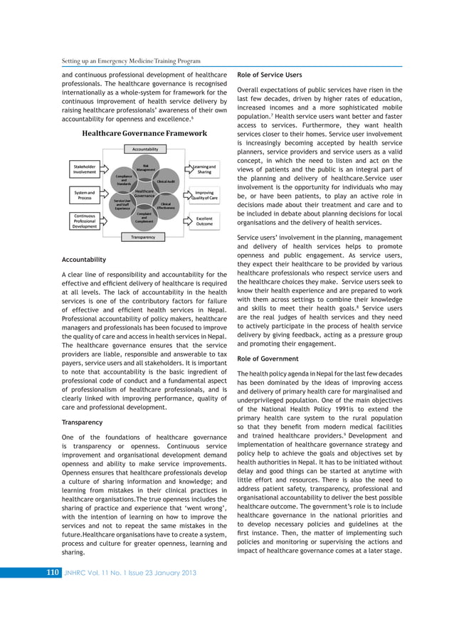 Healthcare Governance for Accountability and Transparency | PDF