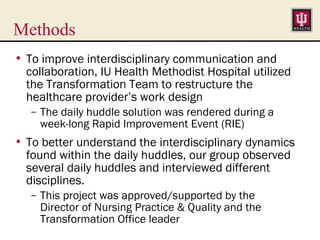 Health care huddle iu health evaluation | PPT | Healthcare Industry ...