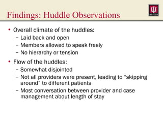 Health care huddle iu health evaluation | PPT