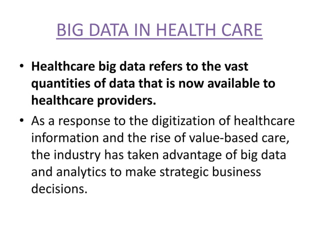 Health care in big data analytics | PPTX