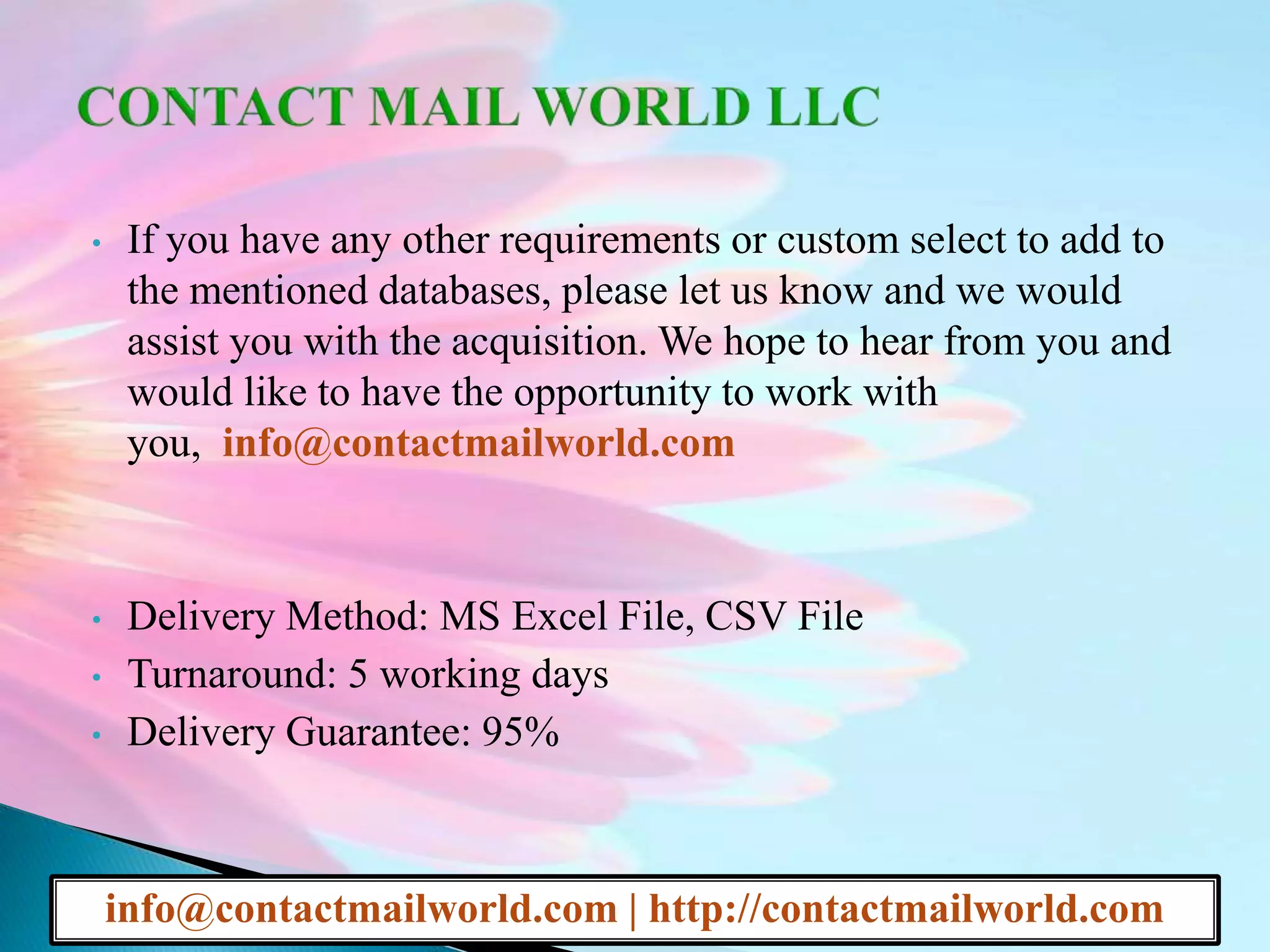 Healthcare industry mailing address | PPT