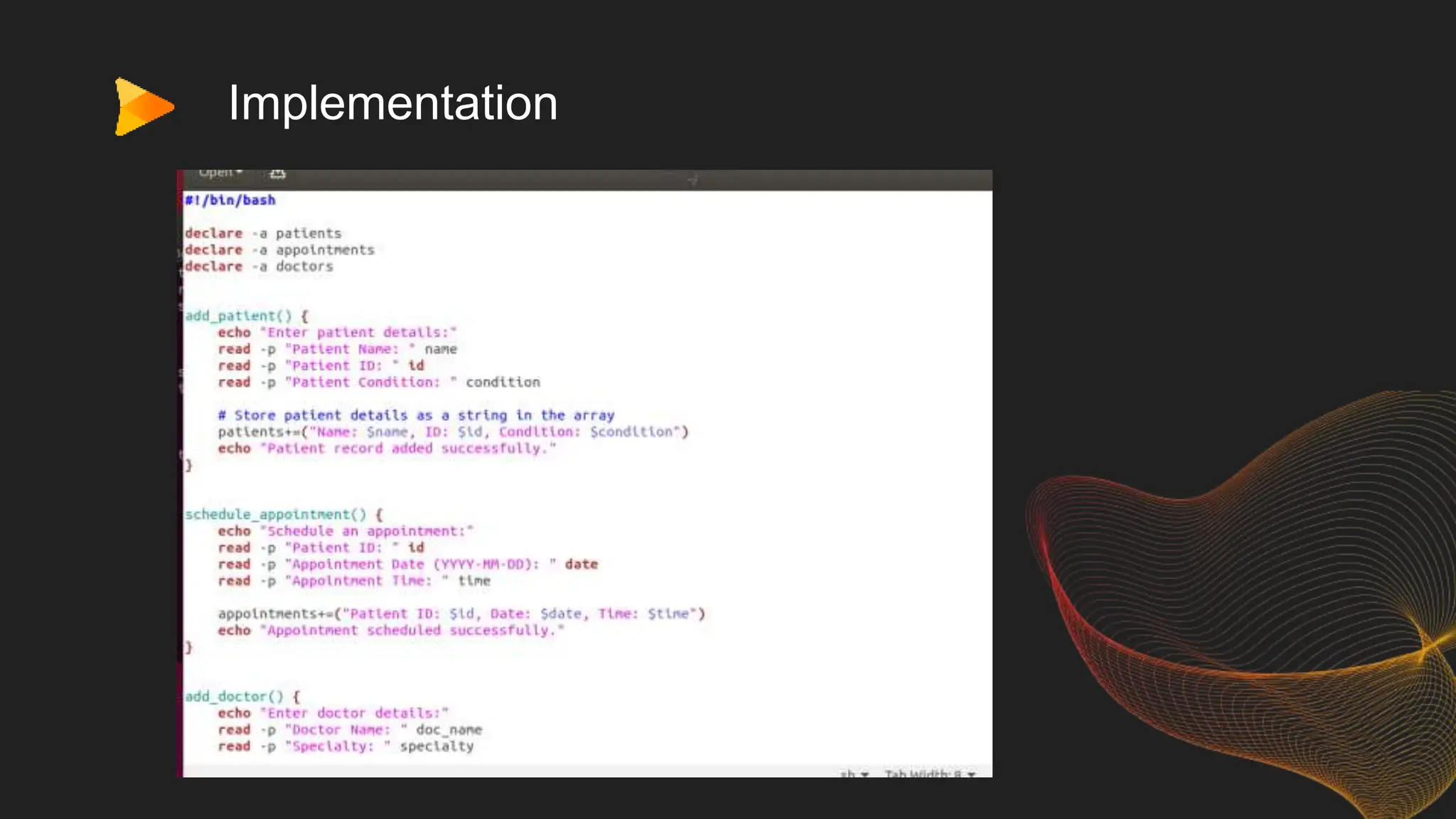 Healthcare Information System Bash Script Project #sazid zamil .pptx