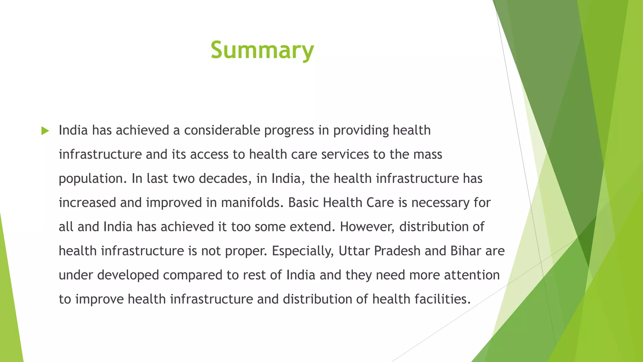 Health care infrastructure in rural India | PPTX