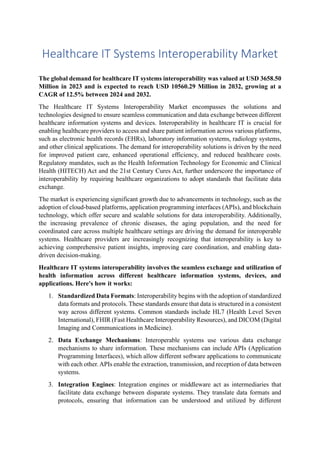 Healthcare IT Systems Interoperability Market Industry Analysis and ...