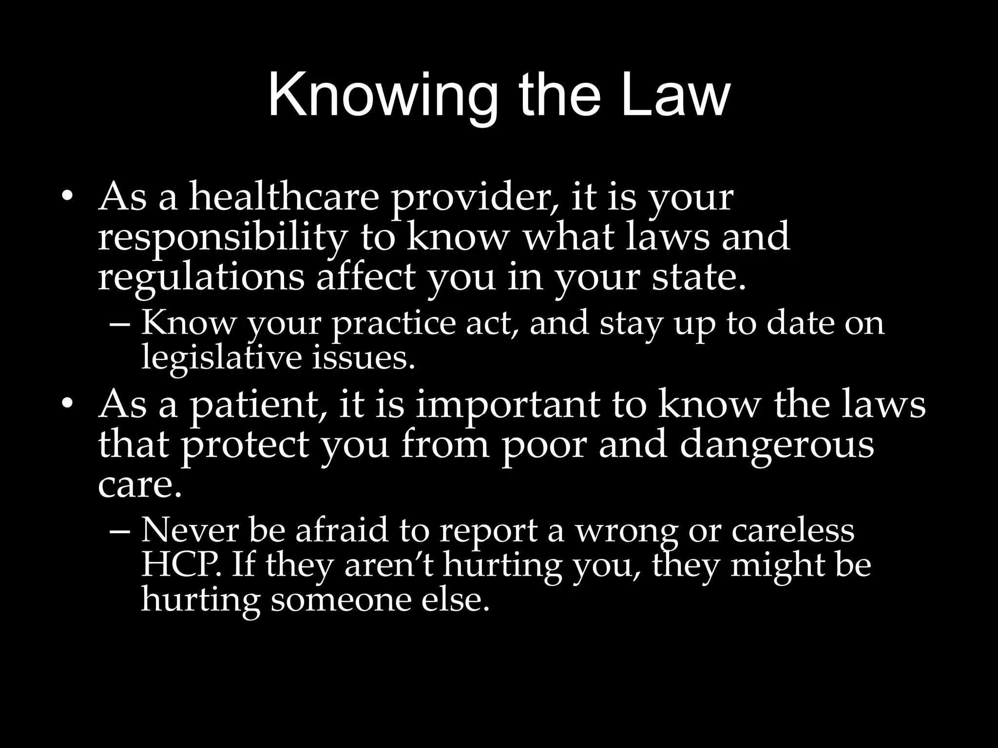 Healthcare law for Introduction to Health Care | PPTX