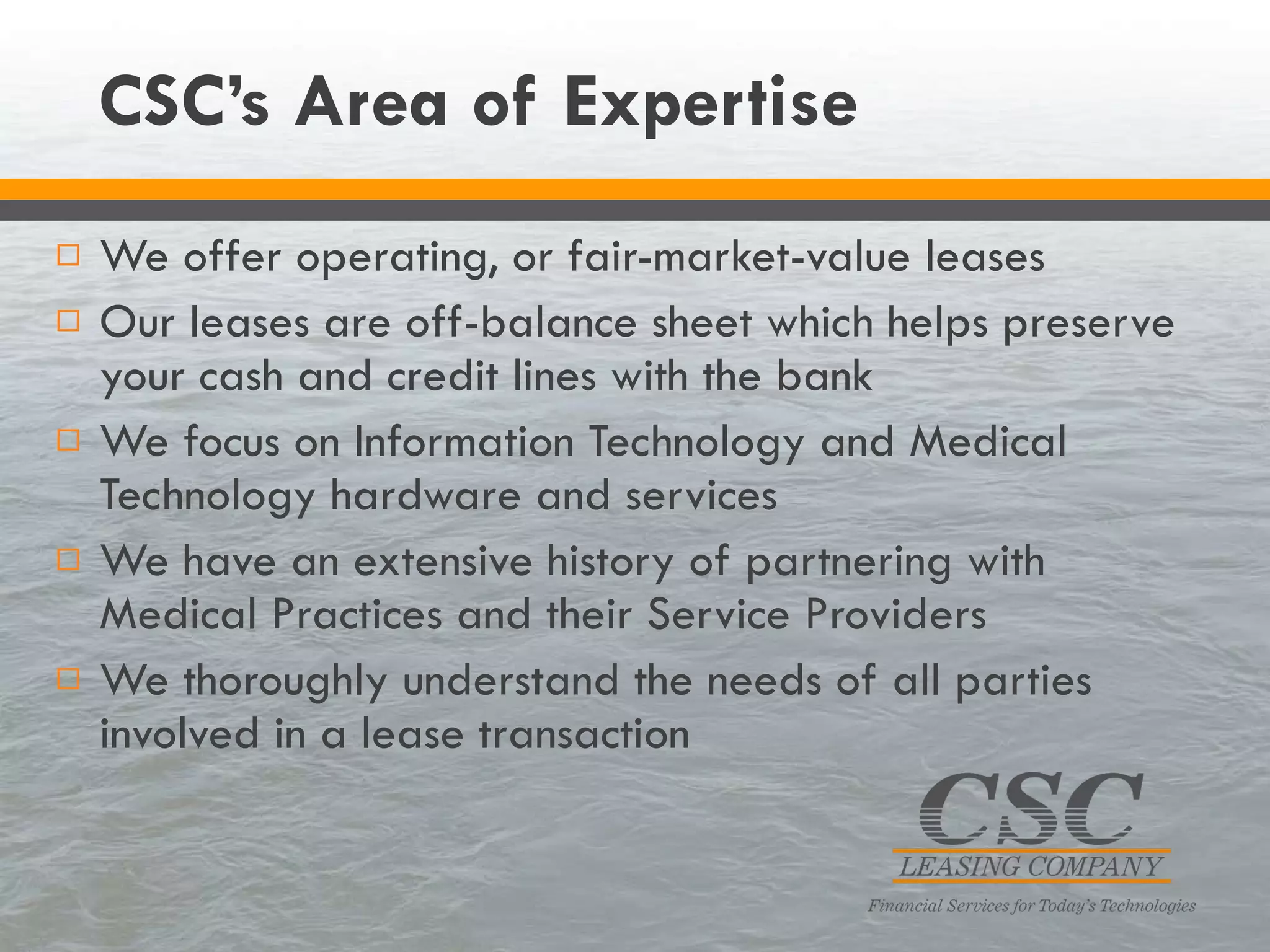 CSC Leasing - Healthcare Division | PPT