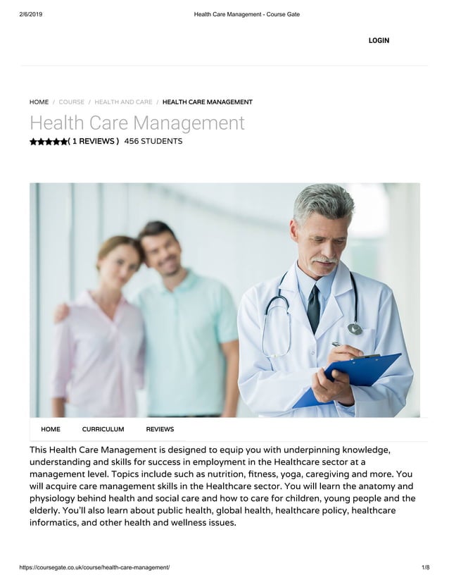 Health Care Management - Course Gate | PDF