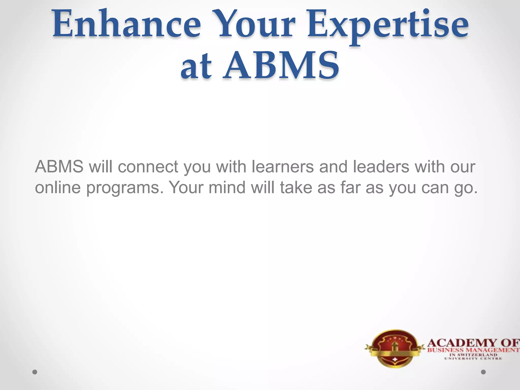 Health care management of abms open university switzerland | PPTX