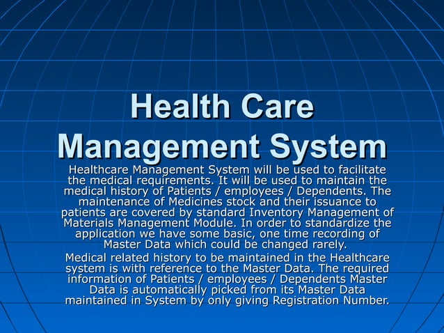 Health care management system | PPT