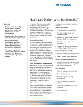 Healthcare Performance Benchmarks | PDF