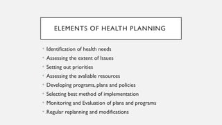 Health care planning, Elements, Purpose and Process.pptx