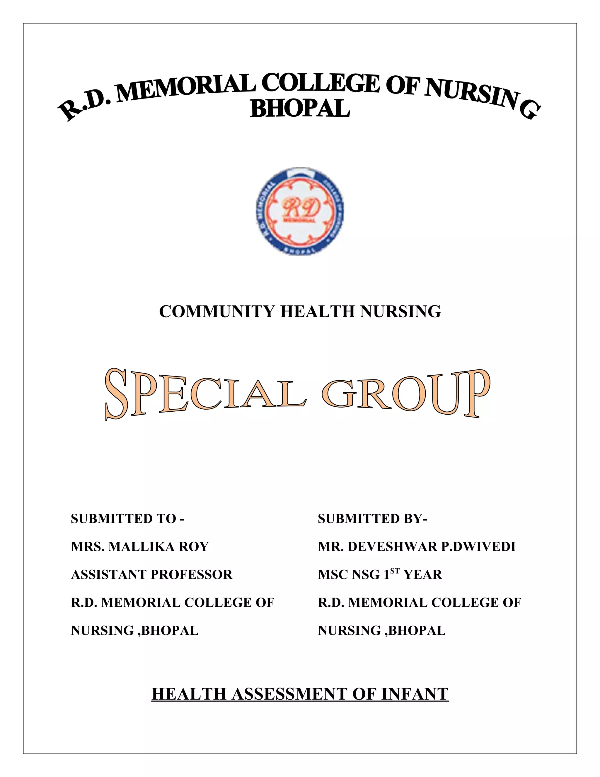 Health care plan of infant special 2 --deveshwar | DOC