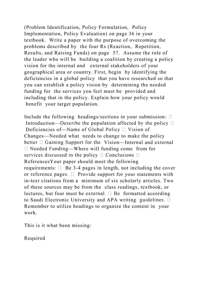 Healthcare Policy Analysis and Development (HCM550)Type of | PDF