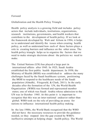 Healthcare Policy Analysis and Development (HCM550)Type of hom | PDF