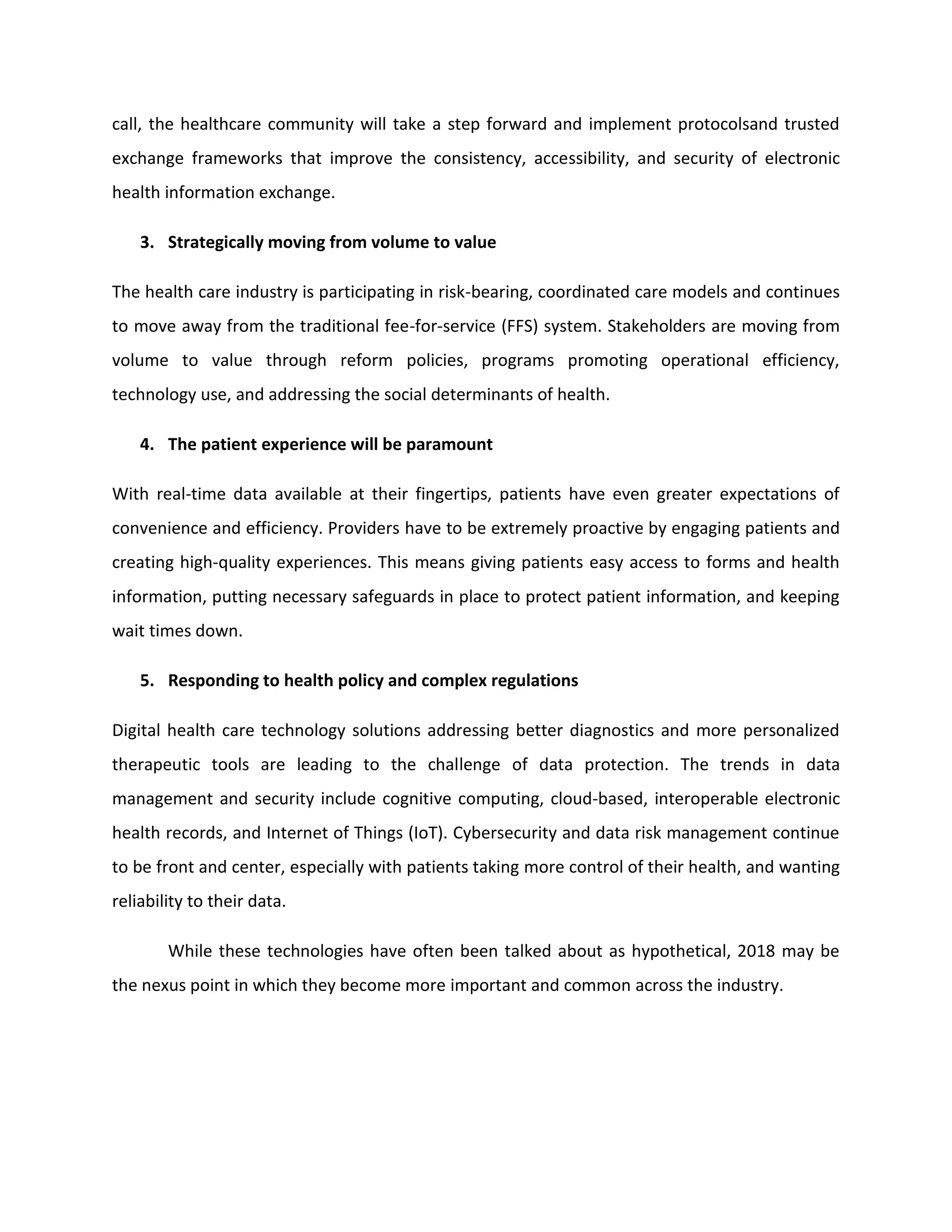 Healthcare predictions 2018 | PDF