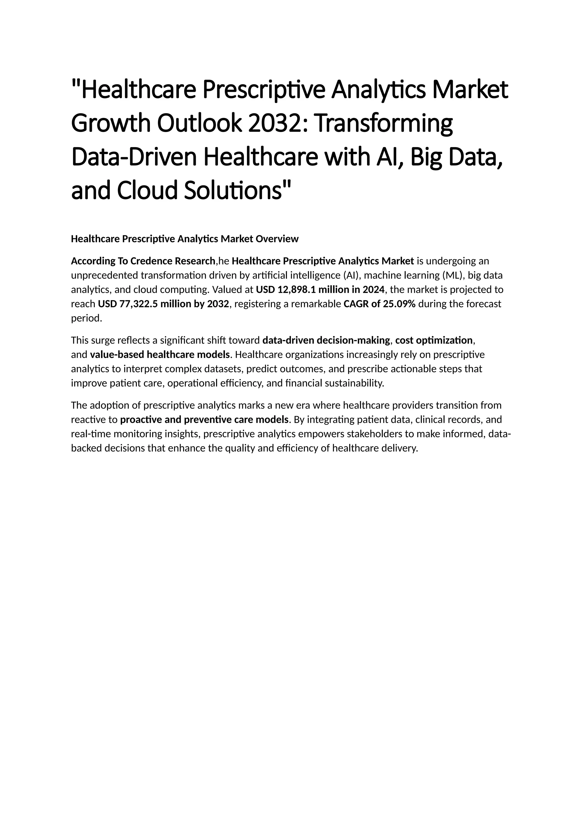 Healthcare Prescriptive Analytics Market Growth Outlook 2032.docx