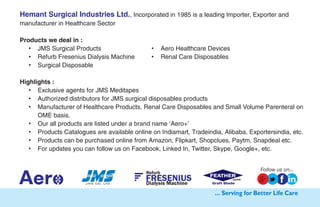 Healthcare products by Hemant Surgical Industries Limited | PDF