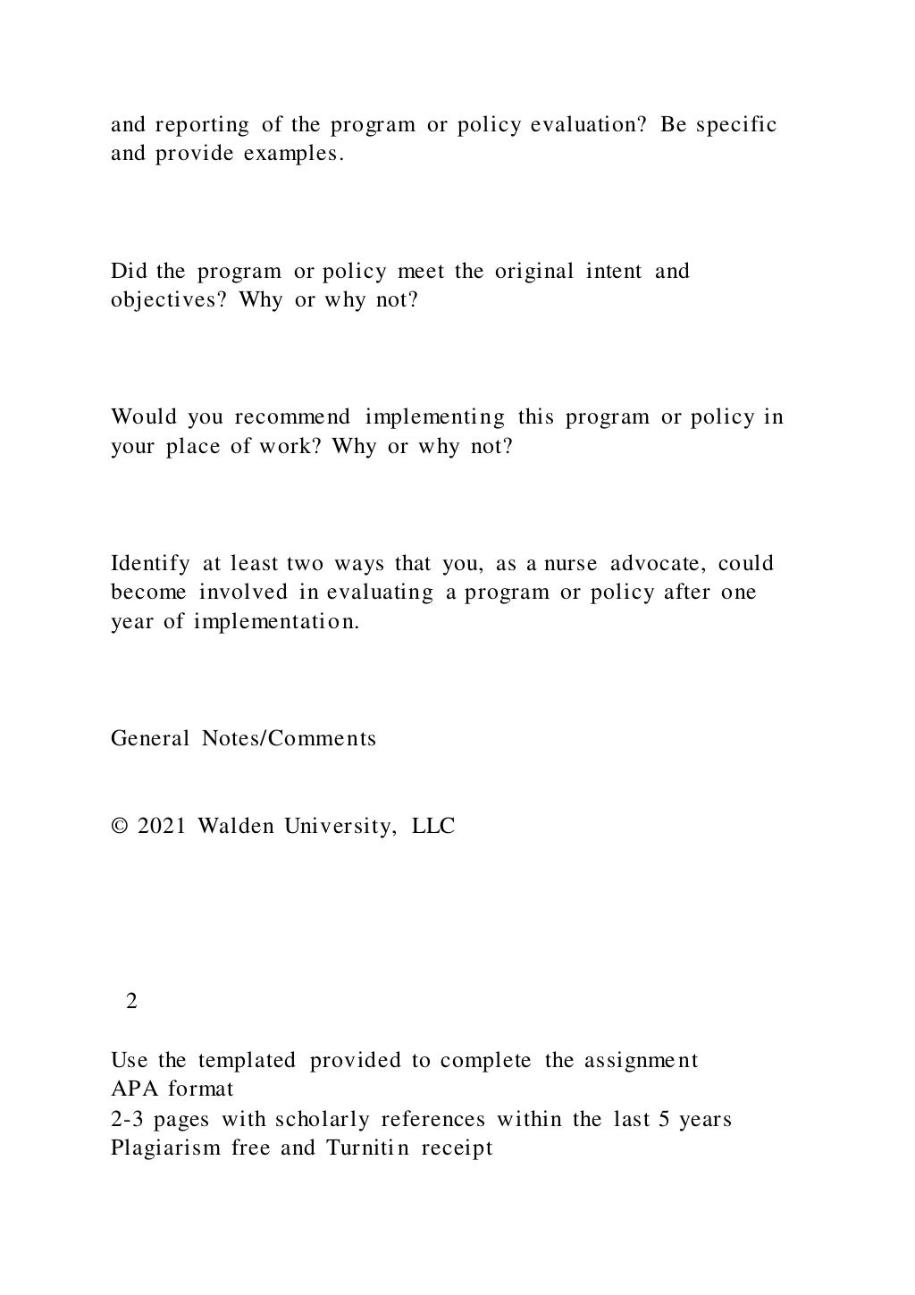 Healthcare ProgramPolicy Evaluation Analysis TemplateUse this | DOCX