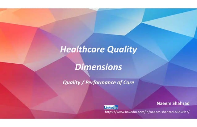 Dimensions of Healthcare Quality | PDF
