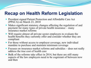 Health Care Reform Implementation For Employers | PPT