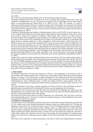 Healthcare seeking and sexual behaviour of clients attending the ...