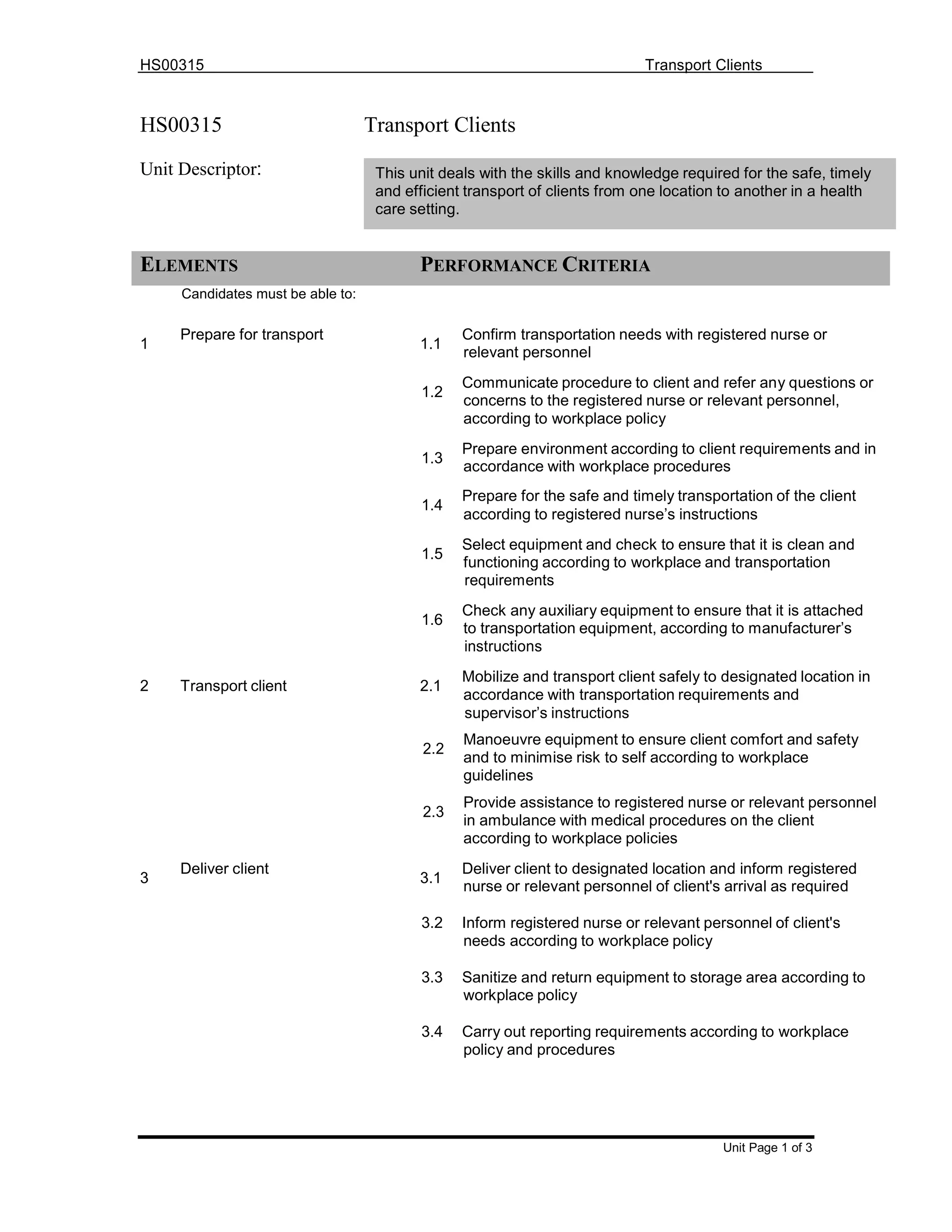 Health care services (hospital attendant) level 1 | PDF