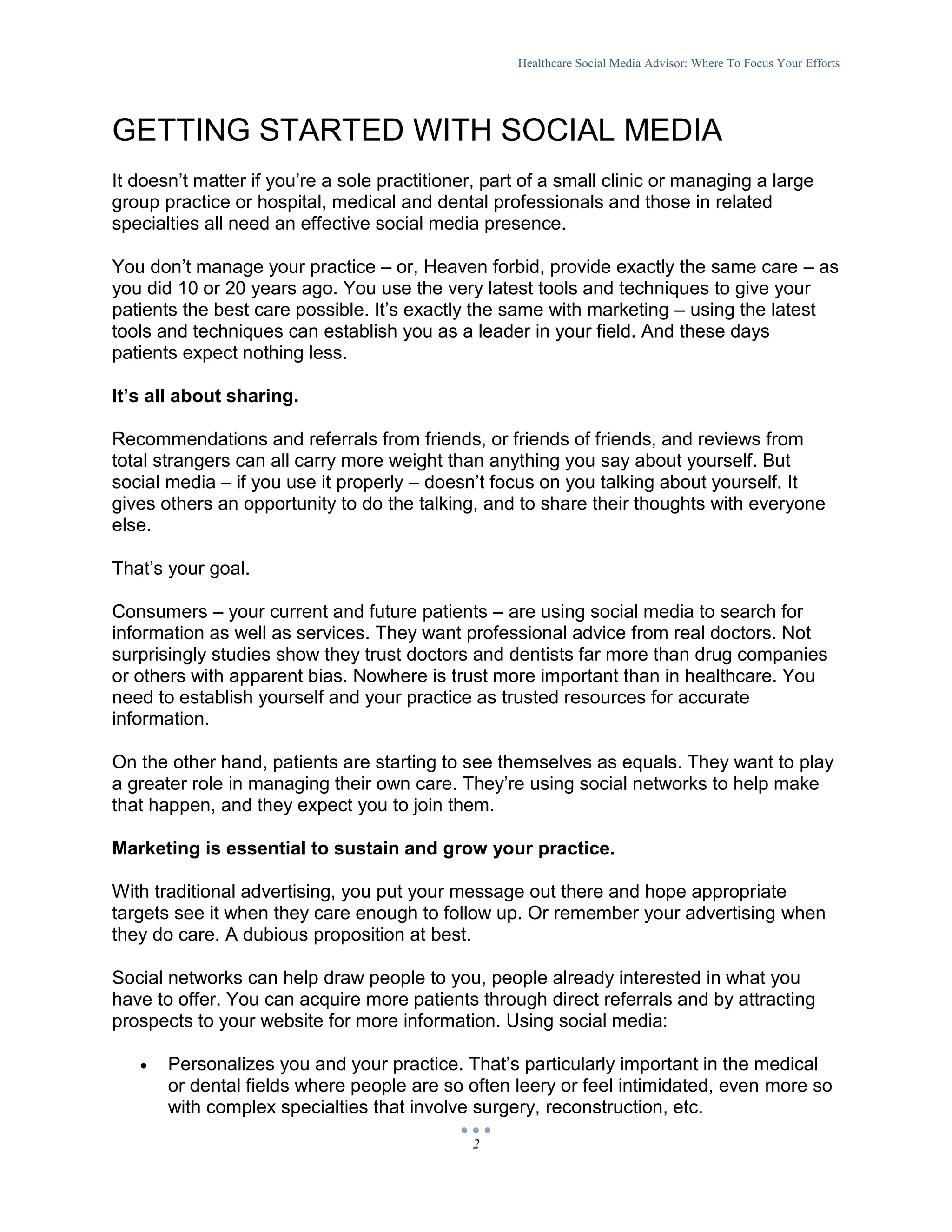 Healthcare Social Media / Inbound Marketing | PDF