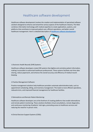 Healthcare software development Companies | PDF