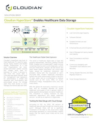 Cloudian HyperStore Enables Healthcare Data Storage | PDF
