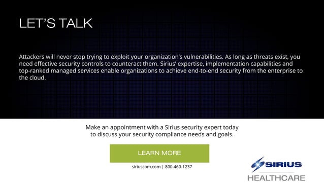 Healthcare Cybersecurity Survey 2018 - Sirius | PDF