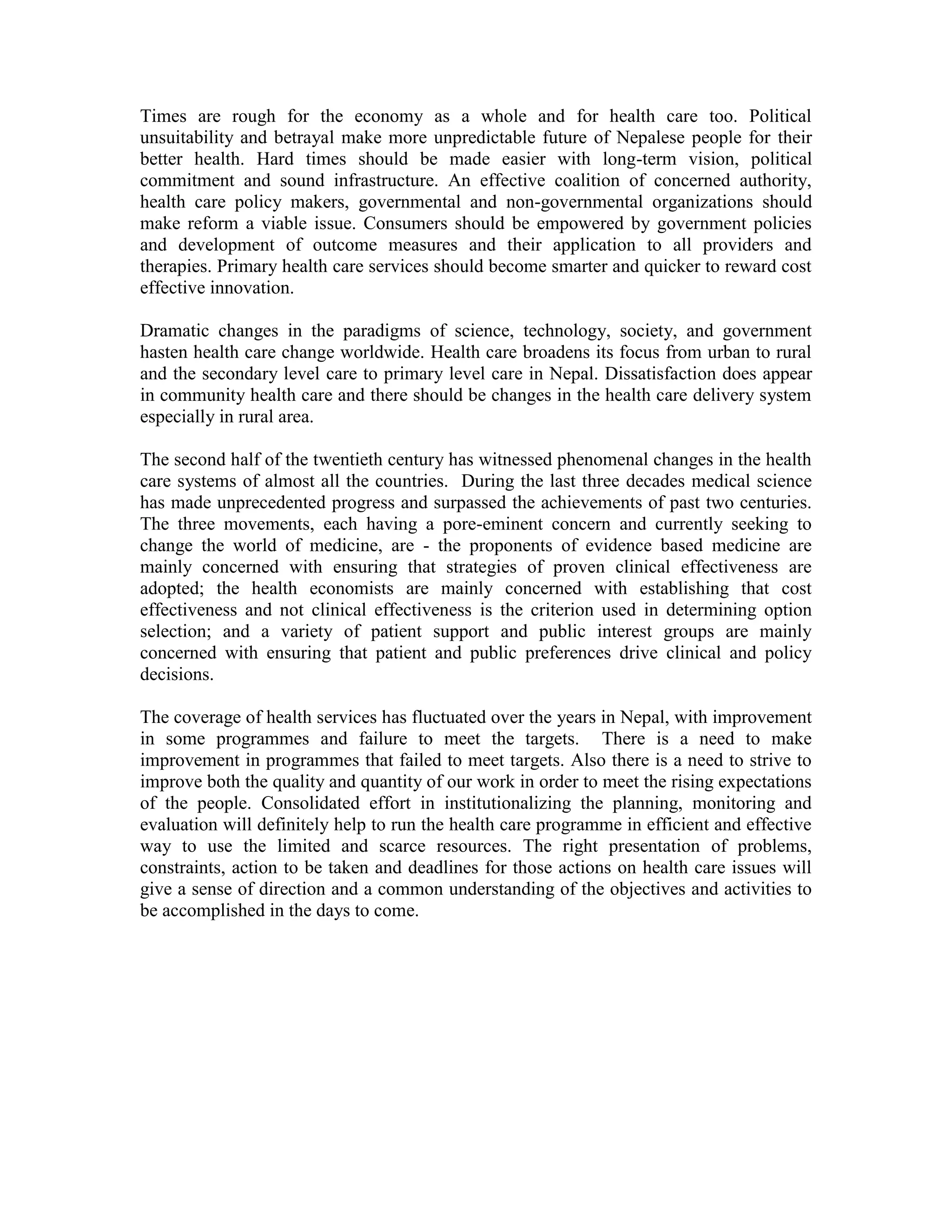 Health Care System and Our Future | PDF