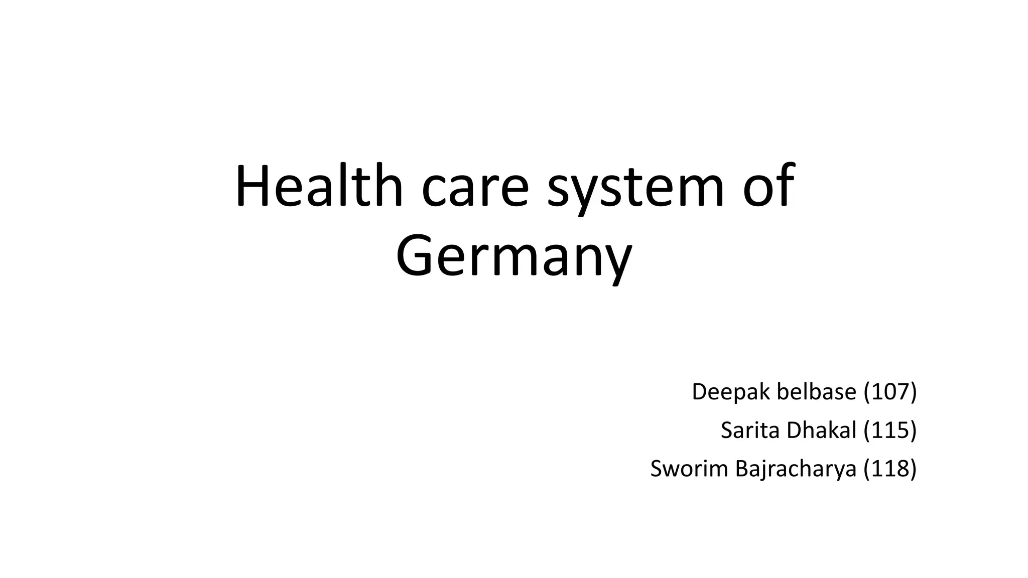 Health care system germany | PPTX