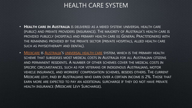 Health care system in Australia | PPTX