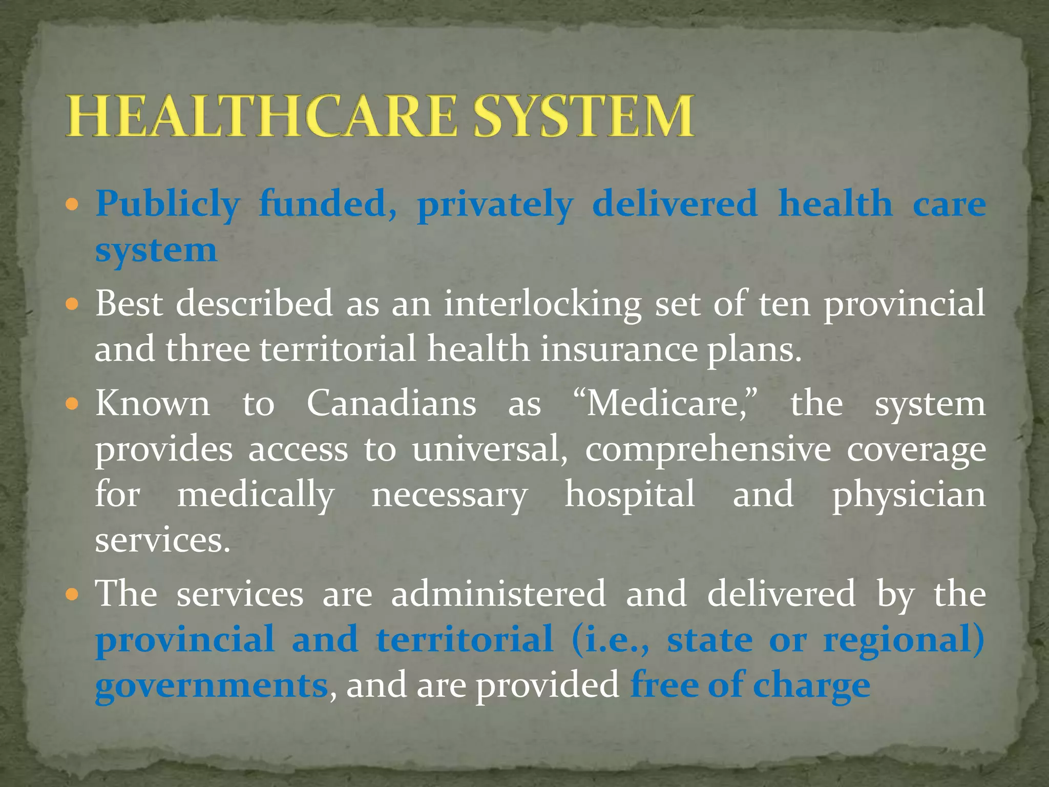 Health care system in canada | PPTX