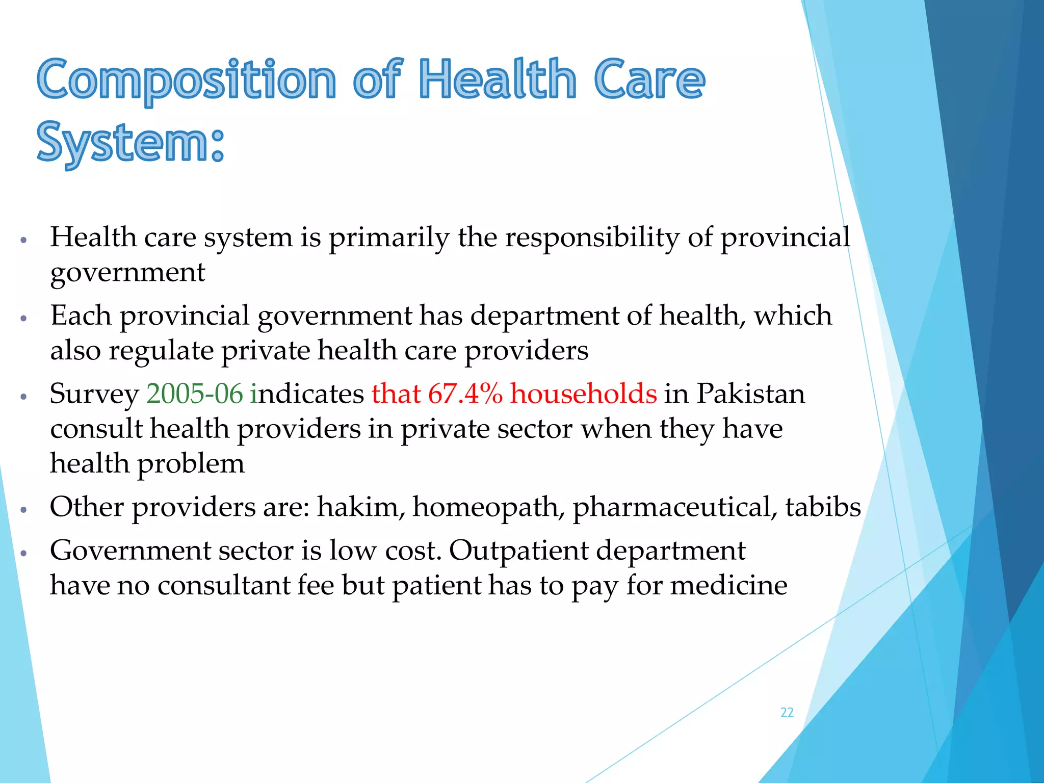 Healthcare system in pakistan | PPTX