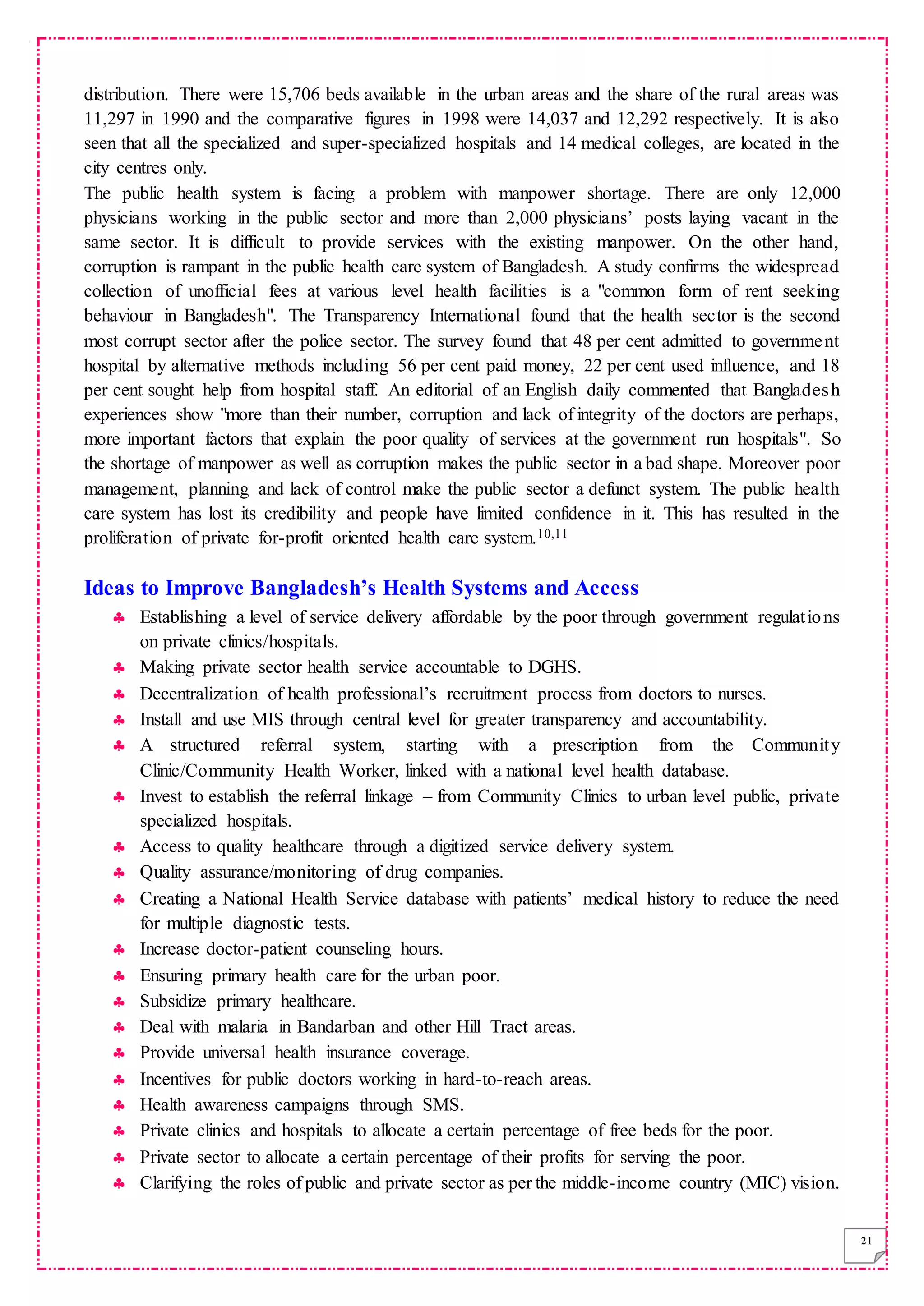 Healthcare System of Bangladesh | DOCX