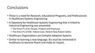 Healthcare Systems Engineering | PPT