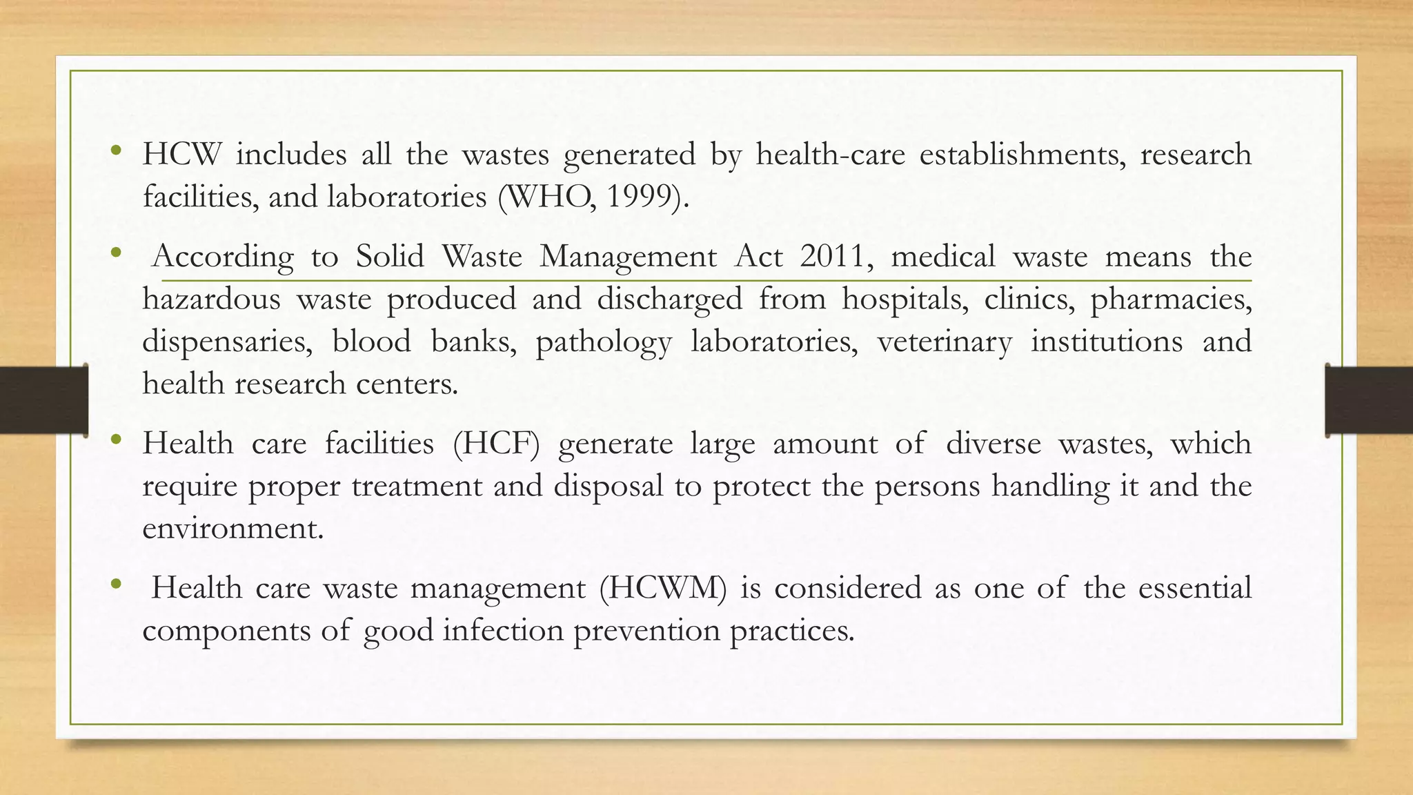 Health care waste management guideline 2014, Nepal | PPTX