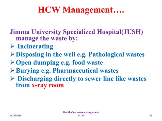 Health care waste management pptx | PPTX | Healthcare Industry | Industries