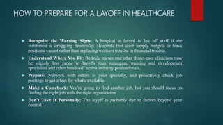 Healthcare worker workload &and forced layoffs ppt | PPTX