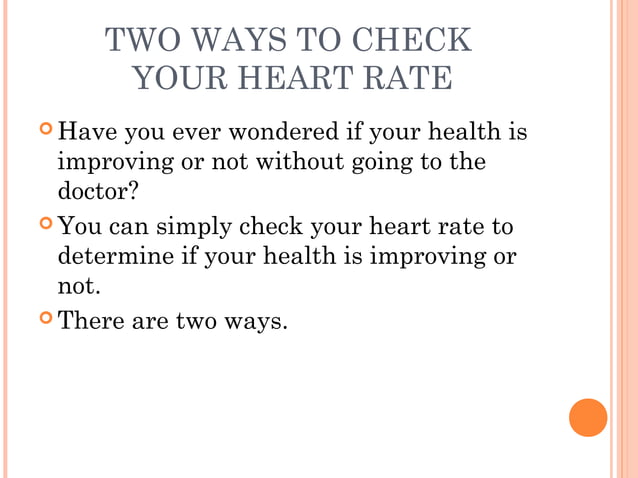 Health check, checking your heart rate | PPT | Heart and Cardiovascular ...