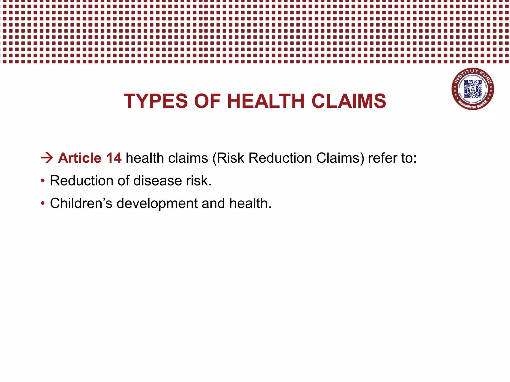 Health Claims | PDF