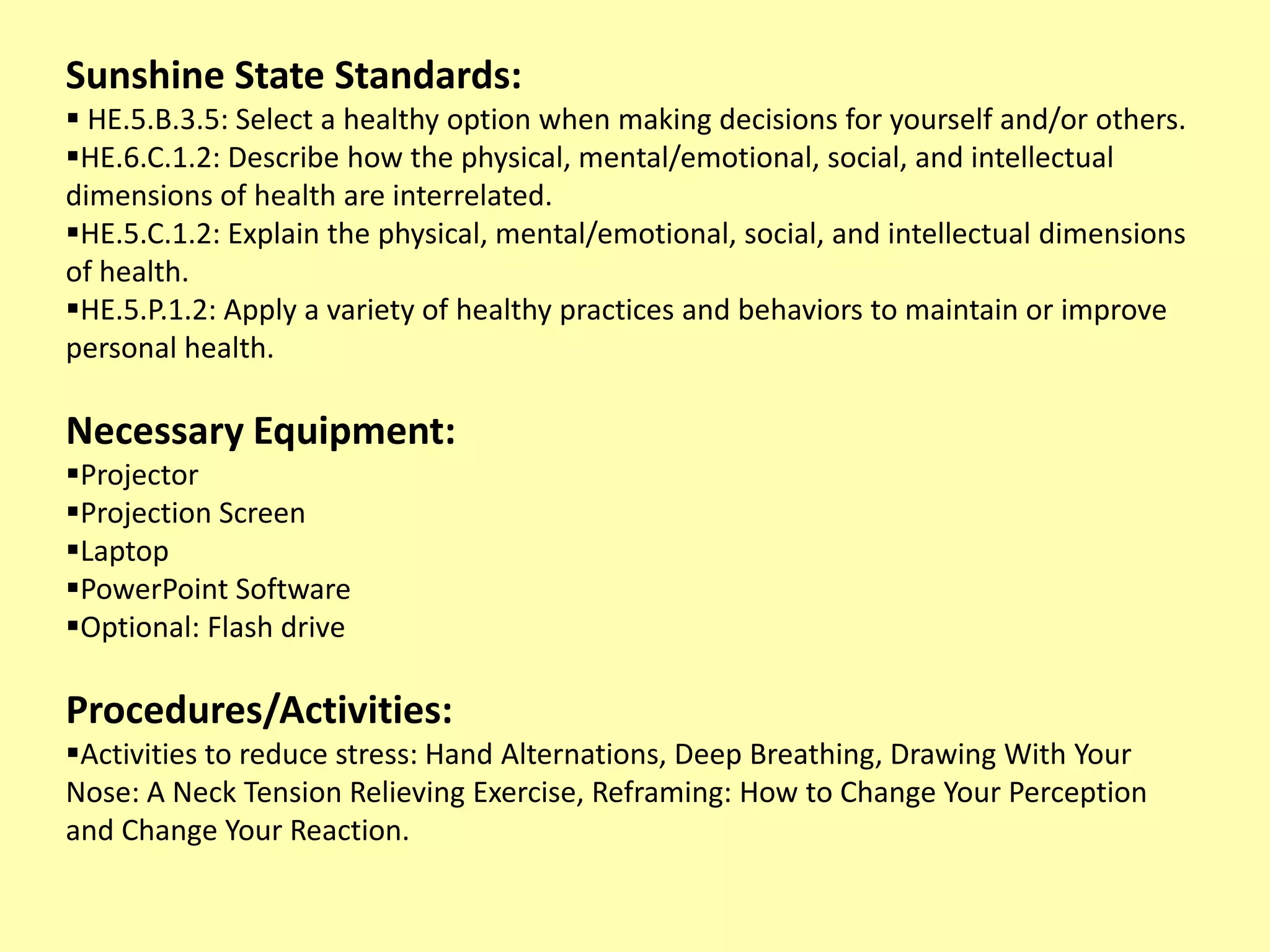 Health classproject#1 | PPTX