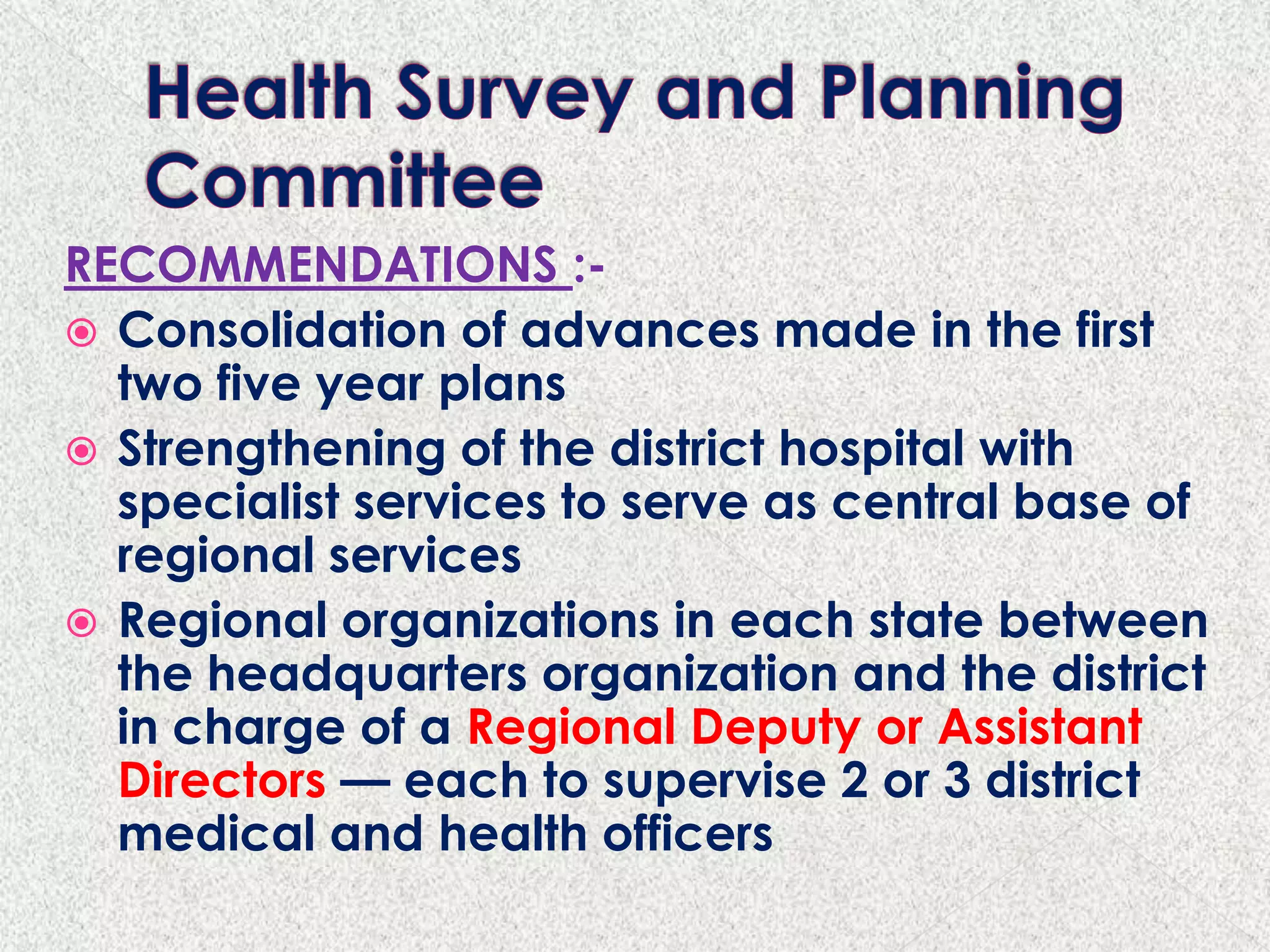 Health committees and recommendations | PPTX