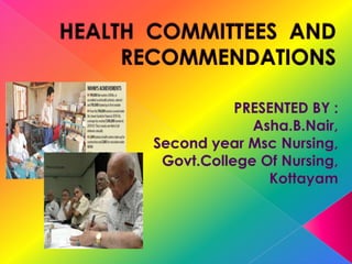Health committees and recommendations | PPTX