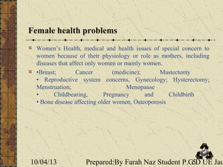 Health Condition of Female | PPT