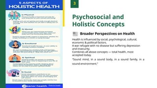 HEALTH, changing concepts of health and Different dimensions of health ...