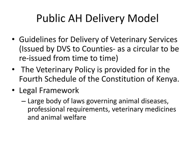 Delivery of animal health services in extensive livestock production ...